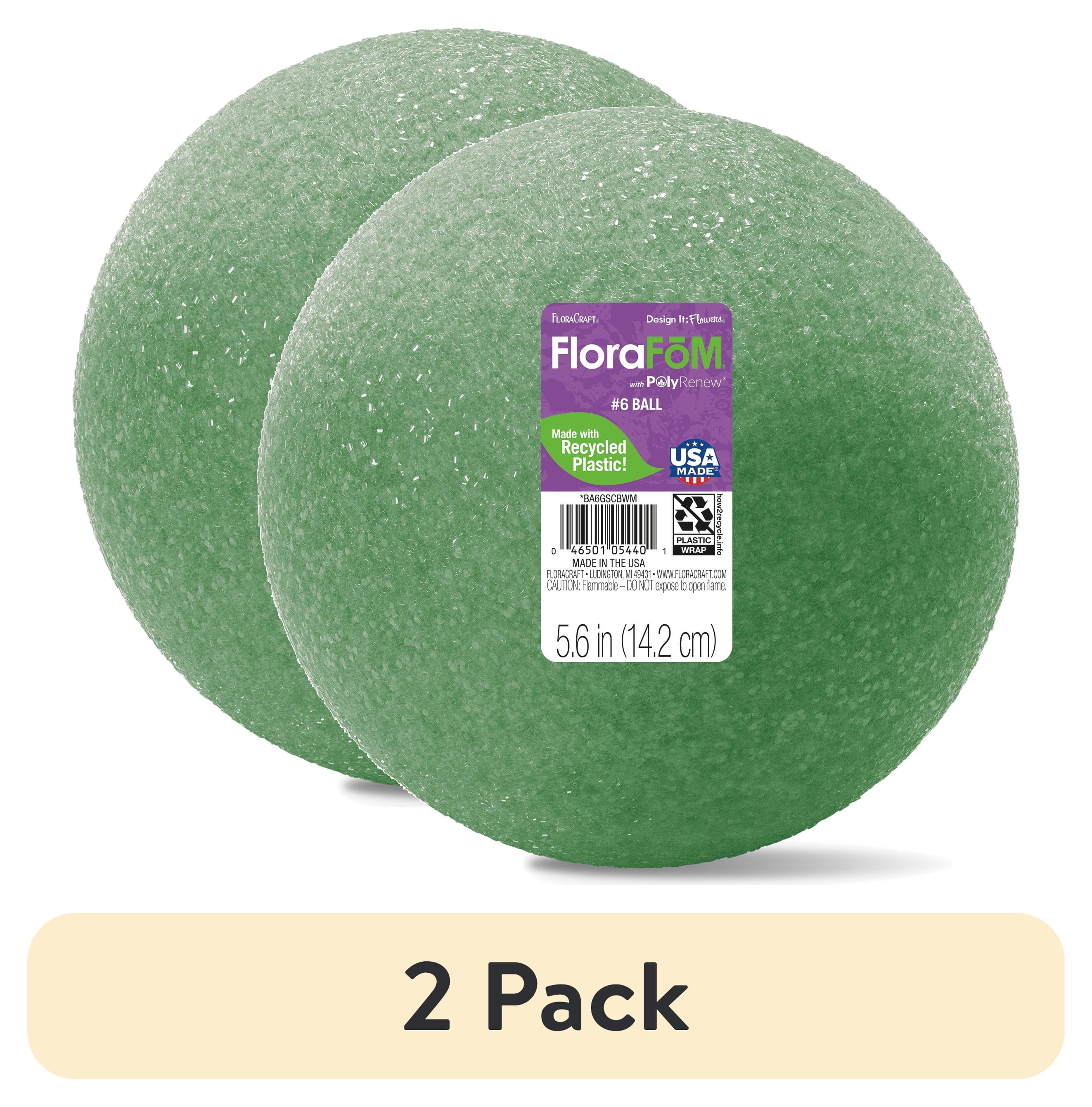 (2 pack) FloraCraft FloraFōM Foam Ball 5.6" Green - Walmart.com