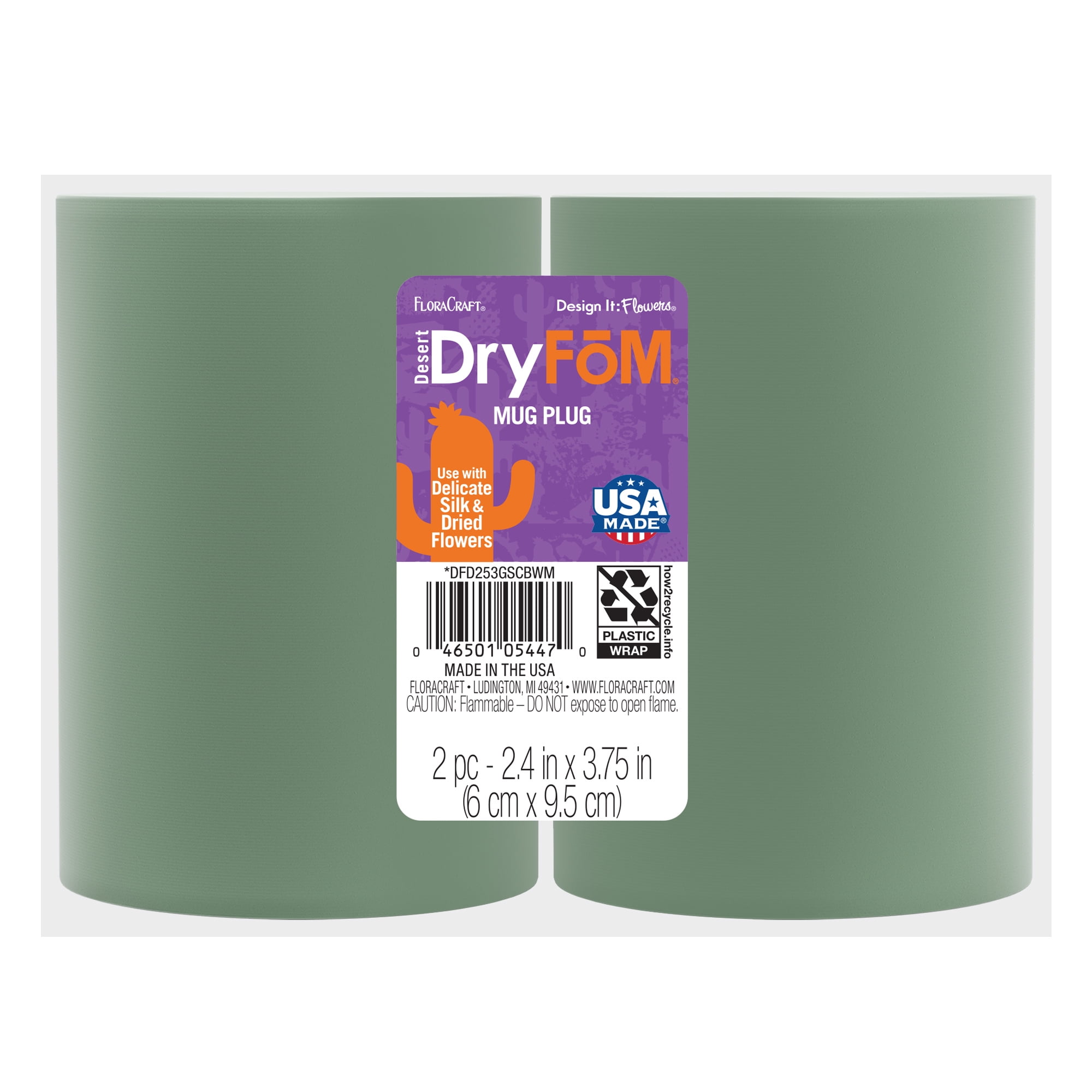 FloraCraft Floral Desert DryFōM 2 Piece Mug Plug 2.4 inch x 3.75 inch ...