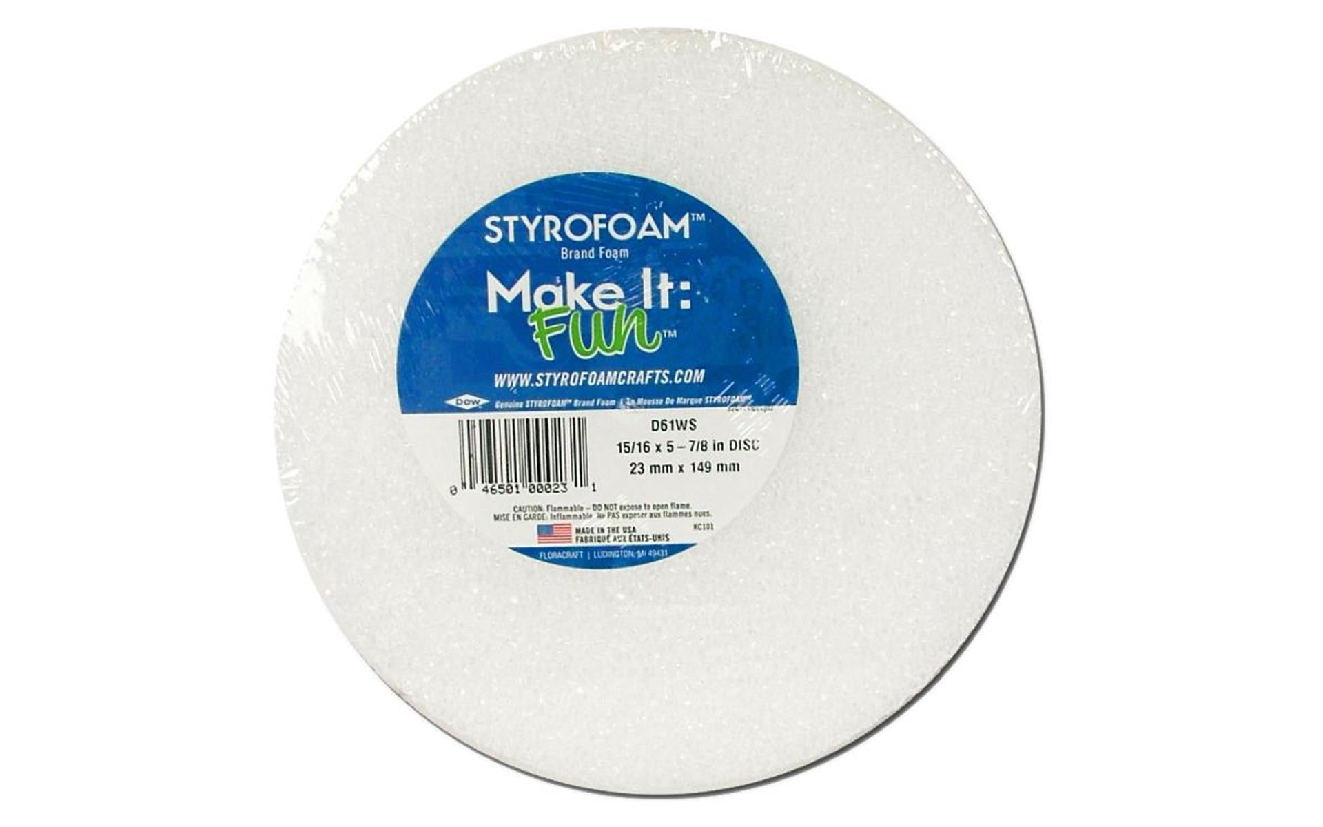 FloraCraft Foam CraftFom Disc Pkg 6x1" White - Walmart.com