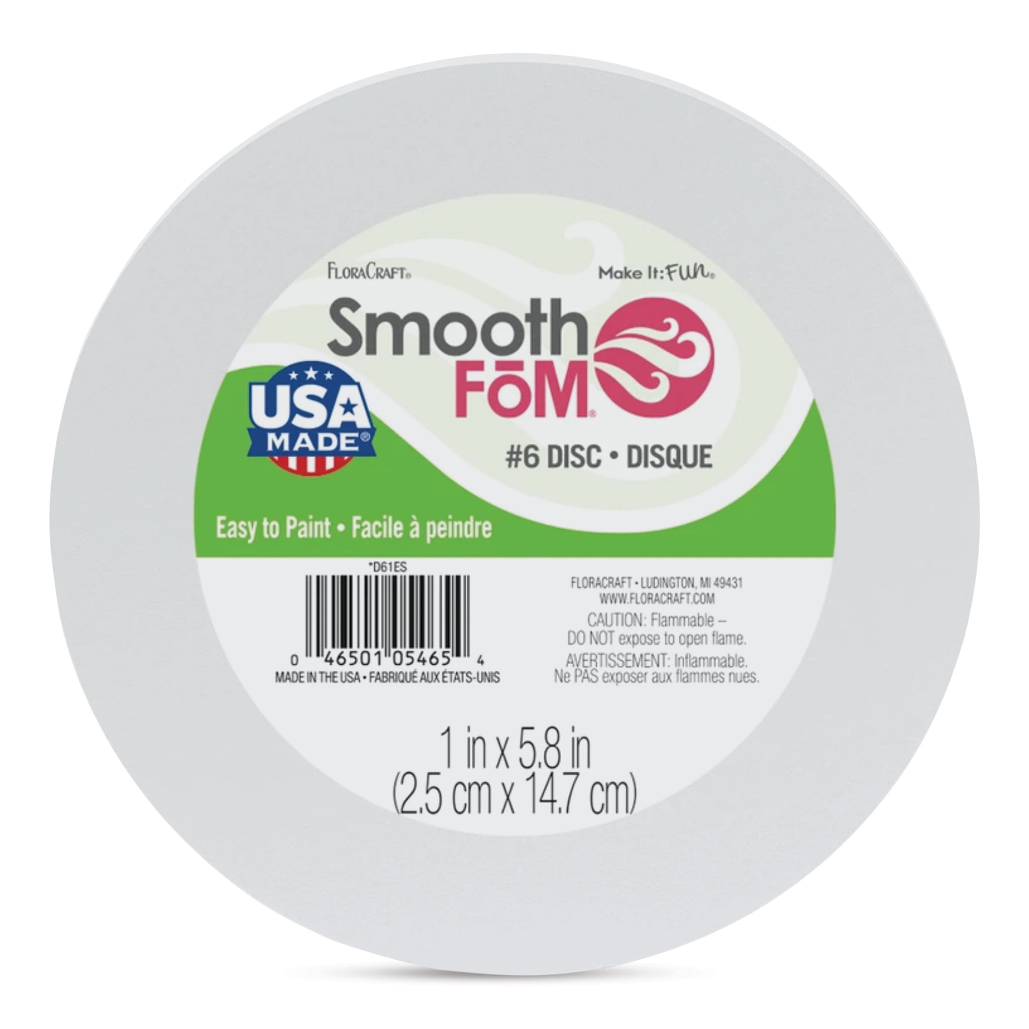FloraCraft SmoothFoM Foam - Disk, 6" × 1" - Walmart.com