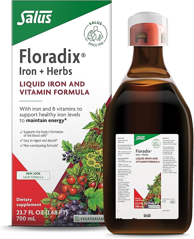 Floradix by Salus Iron and Herbs - Liquid Herbal Supplement for Energy ...