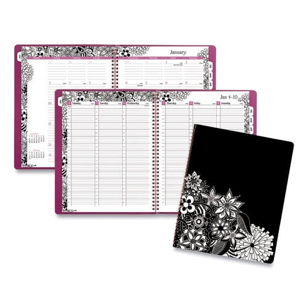 Floradoodle Weekly/Monthly Professional Planner, Adult Coloring Artwork ...