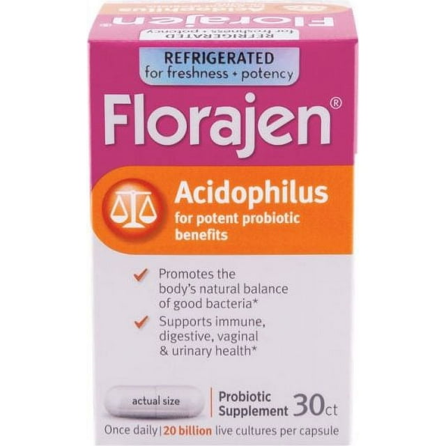 Florajen Acidophilus Probiotic - Gut Health Pills, Digestive Formula ...