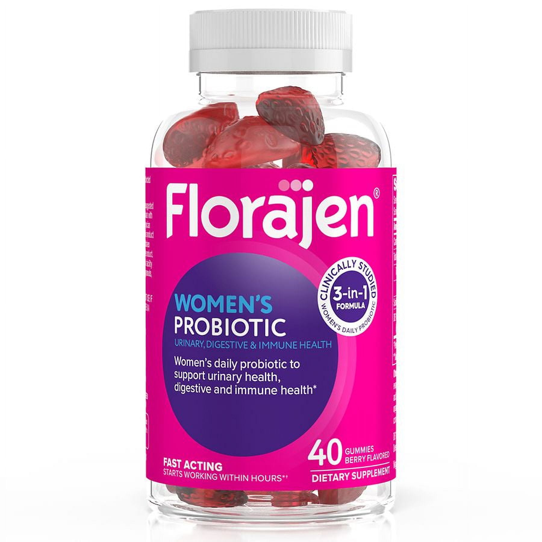 Florajen Women's Probiotics Gummies, Immune Support Supplement for ...