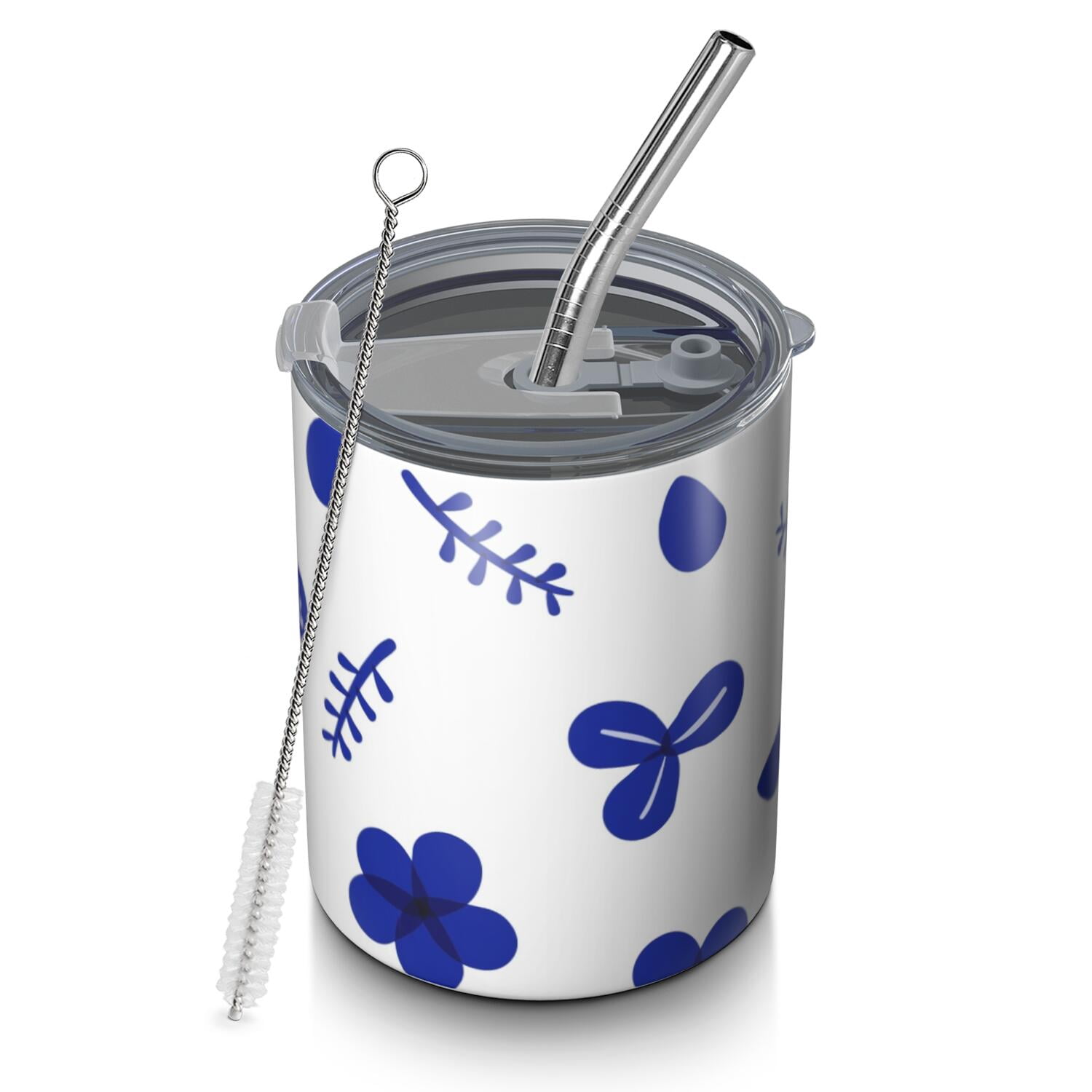 Floral 12oz Stainless Steel Coffee Mug – Double-Wall Insulated Cup with ...