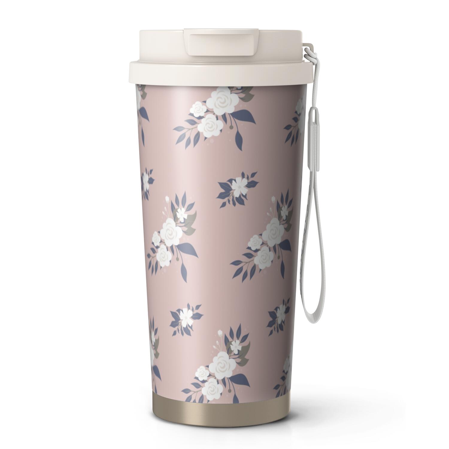 Floral 18oz Double Drinking Coffee Mug – Vacuum Insulated Stainless ...