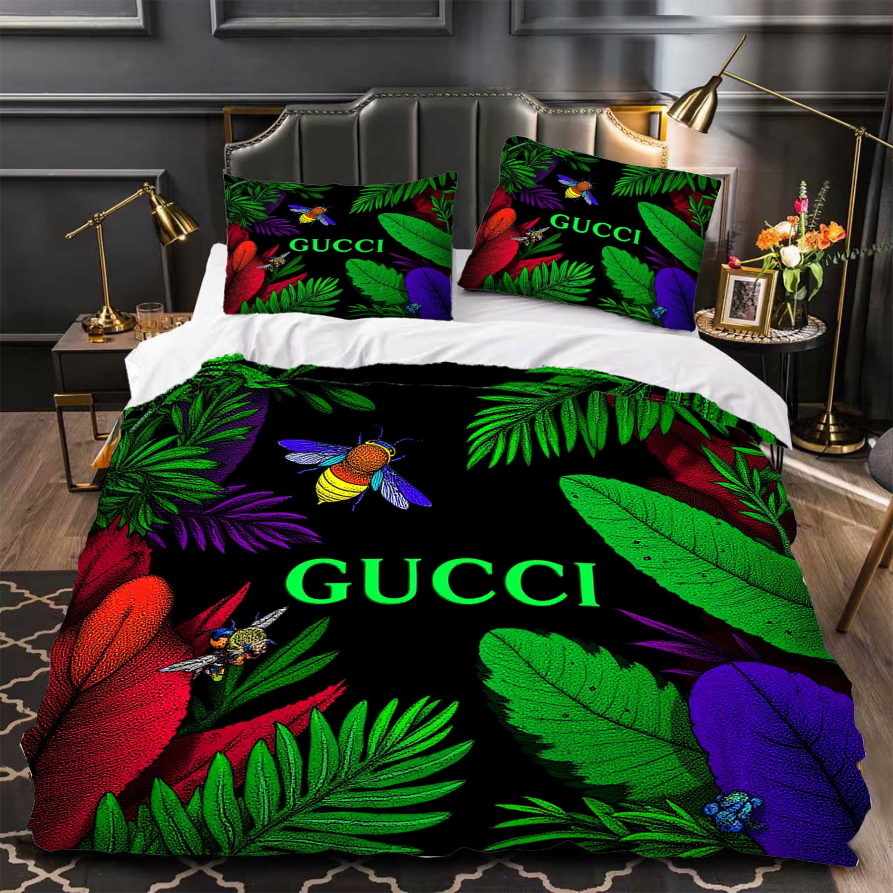 Floral 3-Piece Duvet Cover Set - Vibrant Bedding with Bold Flowers ...