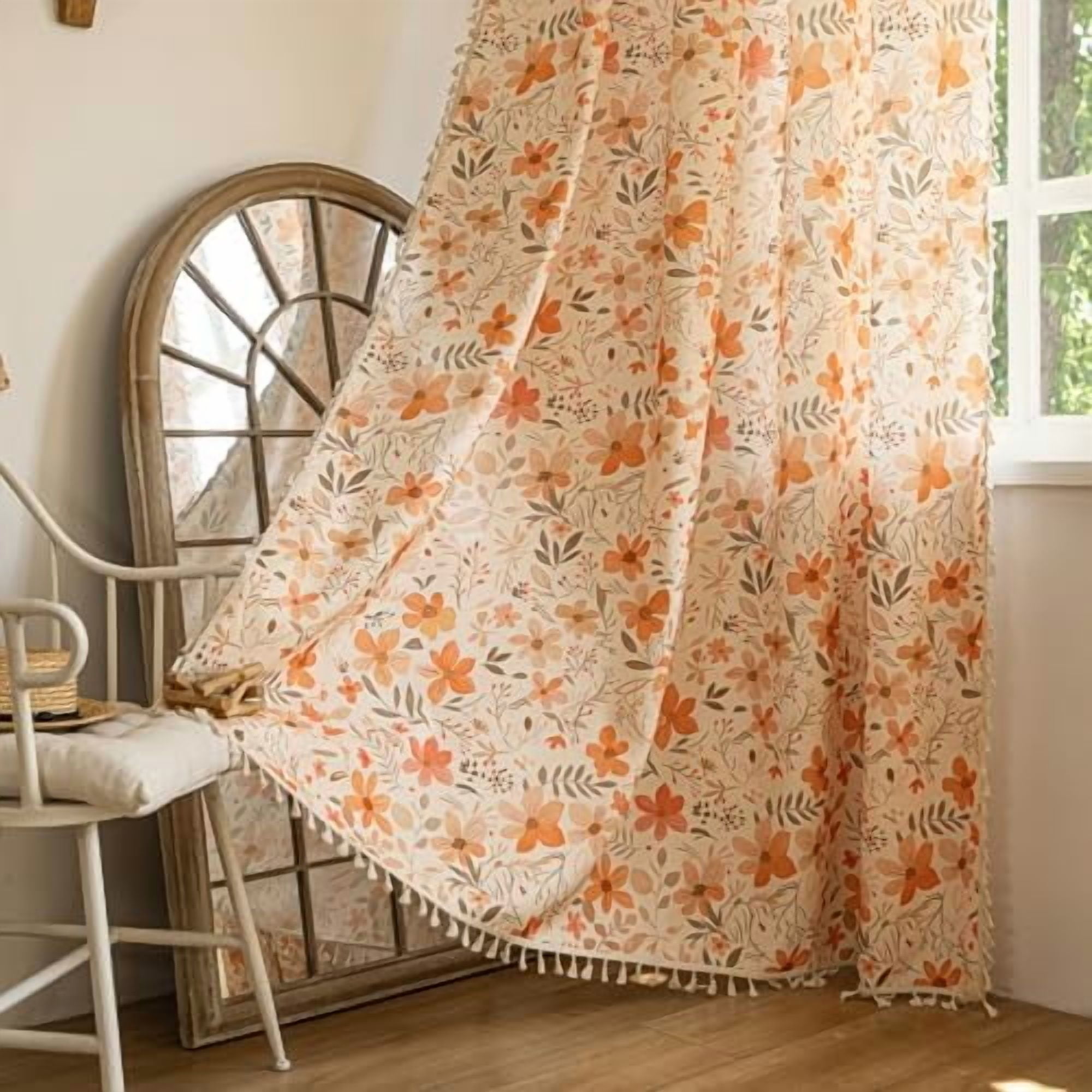 Floral 63 Inch Curtains for Bedroom Living Room Drapes 2 Panel Sets ...