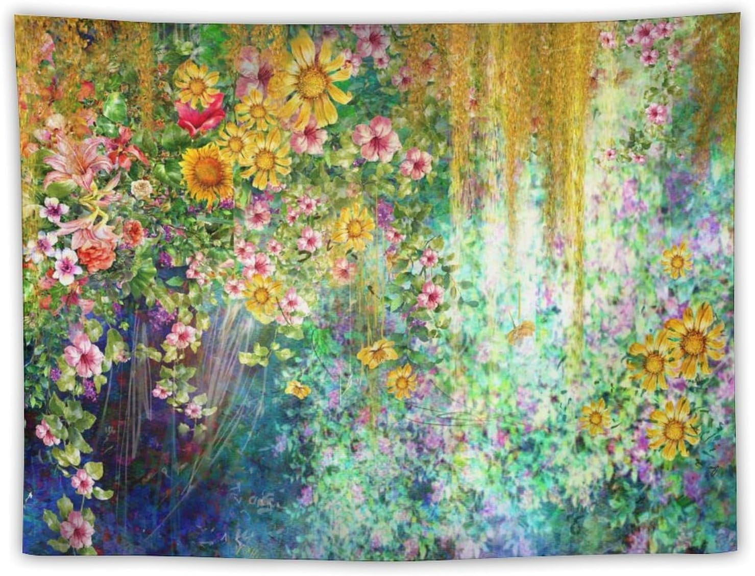 Floral Abstract Flower Blossom Ivy Botanical Nature Print Wall Tapestry ...