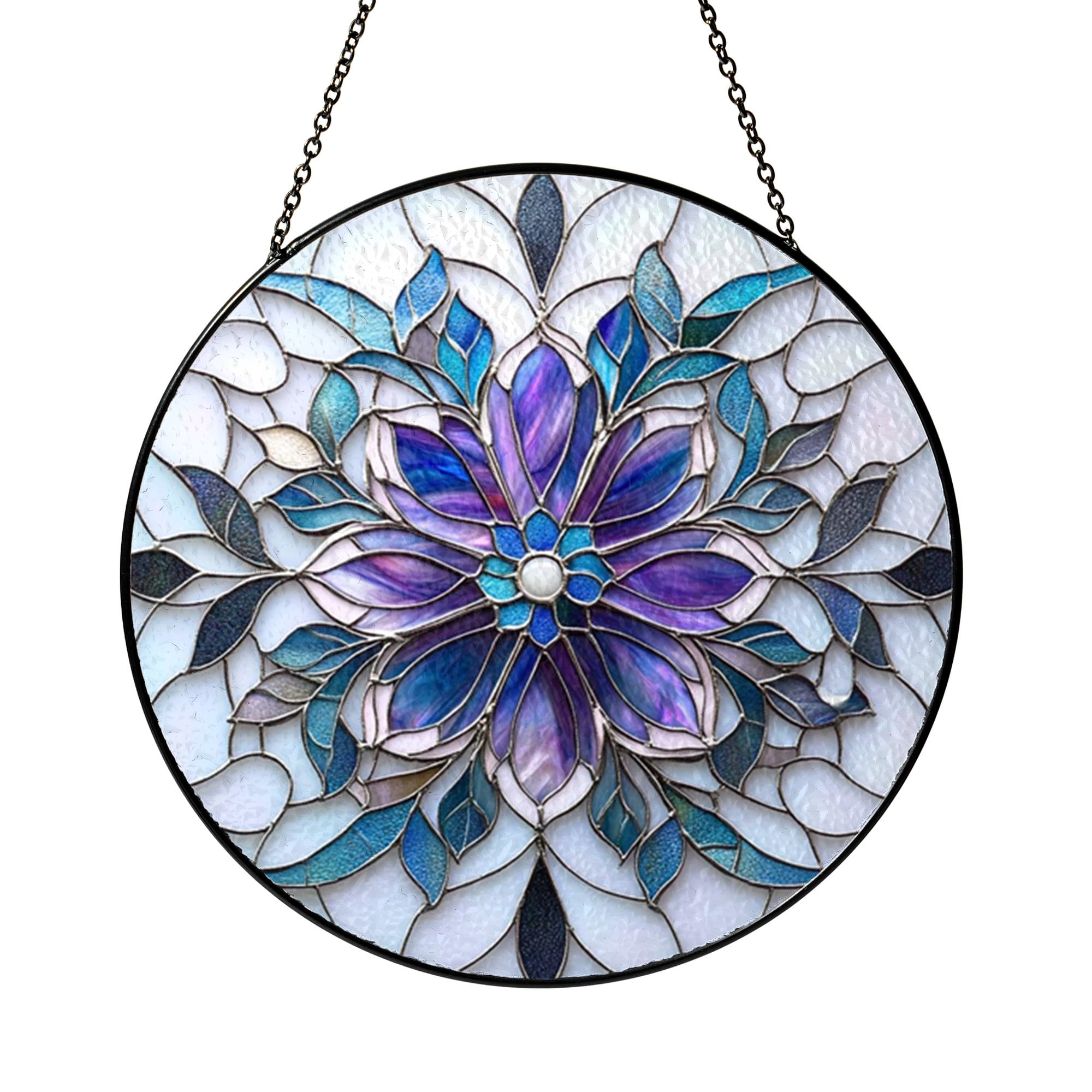 Floral Acrylic Suncatcher – Boho Stained Glass Effect Window Hanging ...