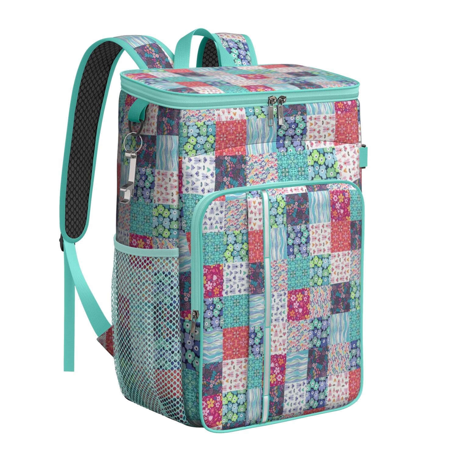 Floral Aesthetic Insulated Cooler Backpack - 20L Soft Cooler Bag ...