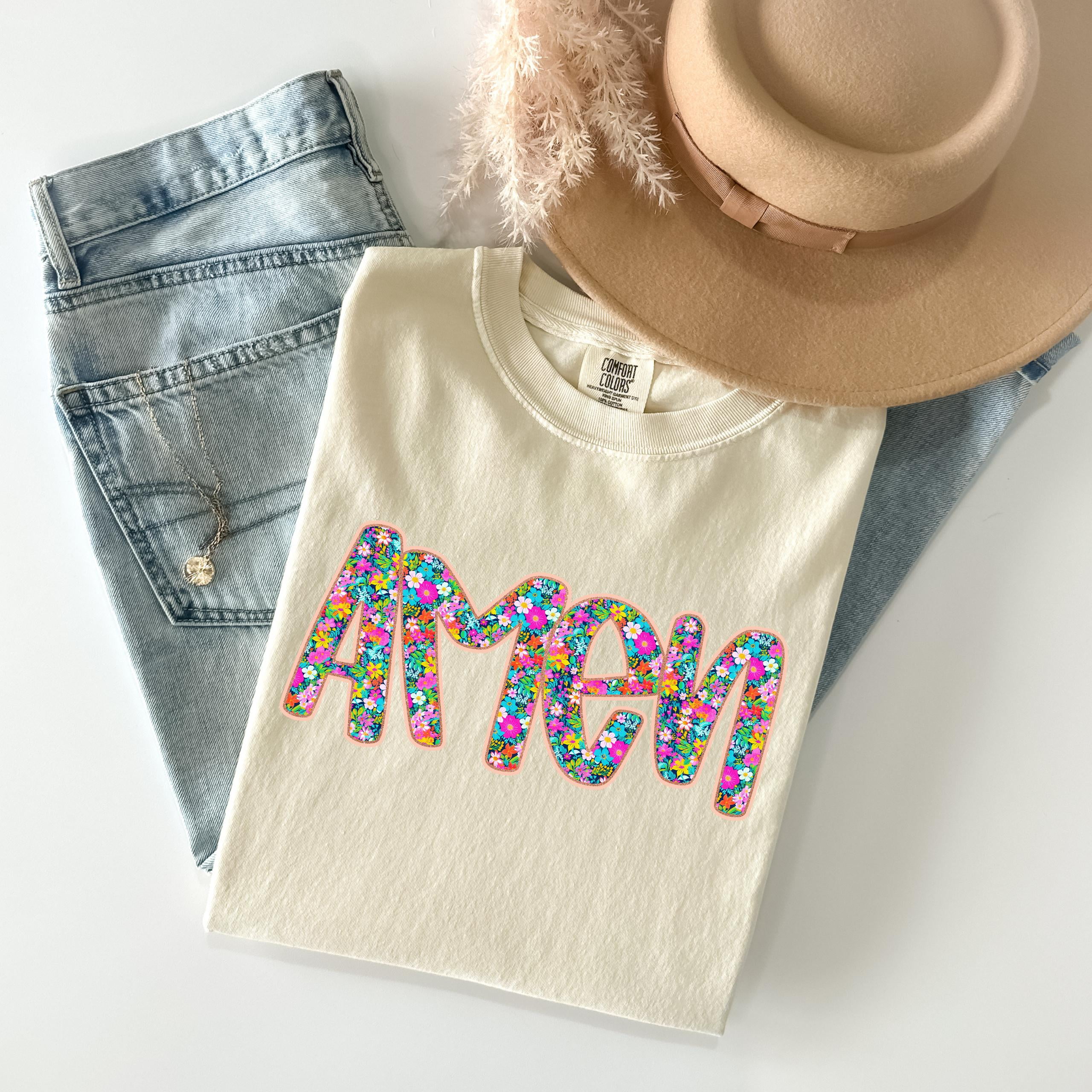 Floral Amen Easter Shirt, Retro Amen Shirt, Preppy Easter Shirt, Happy ...