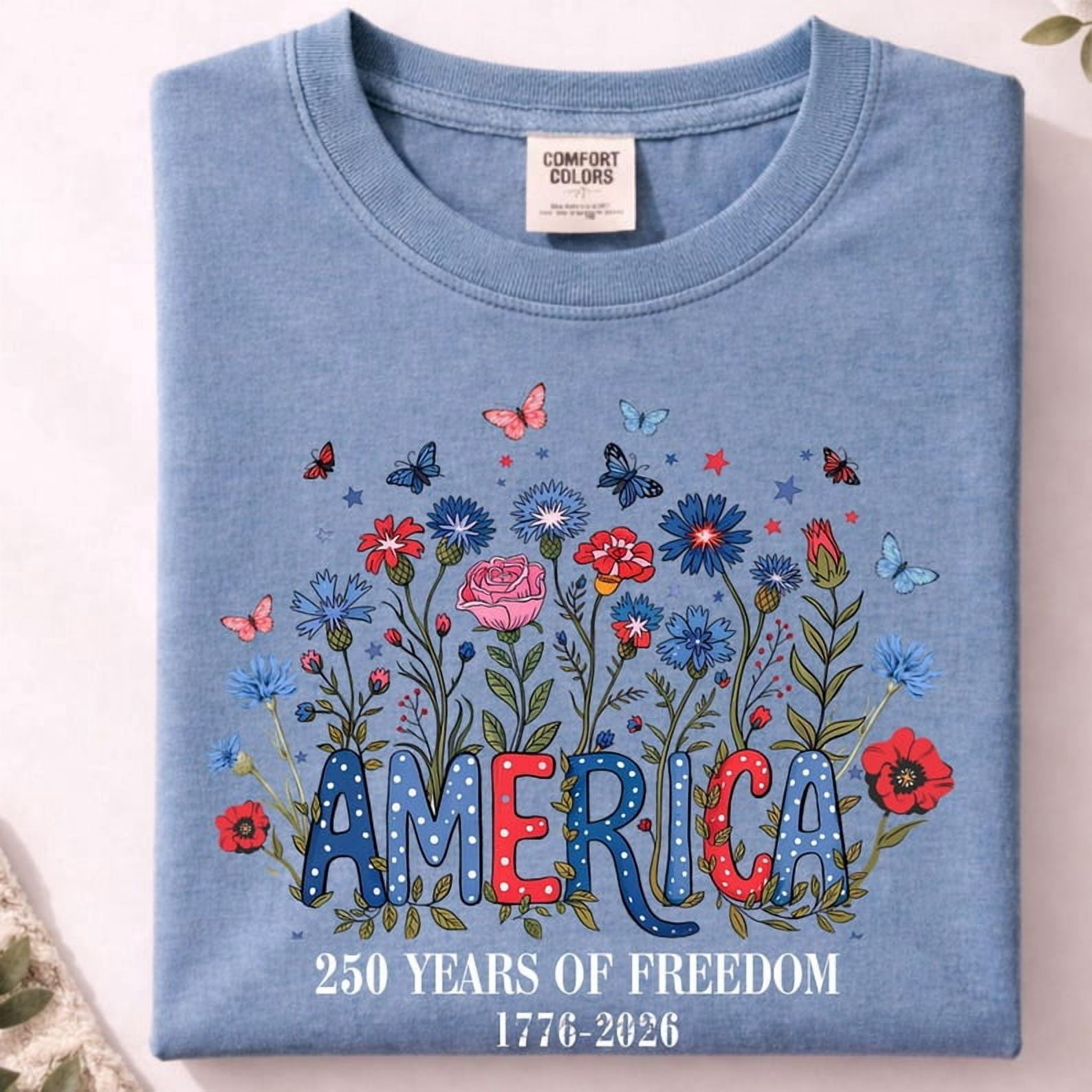 Floral America 250th Anniversary Shirt – Wildflower Independence Day ...