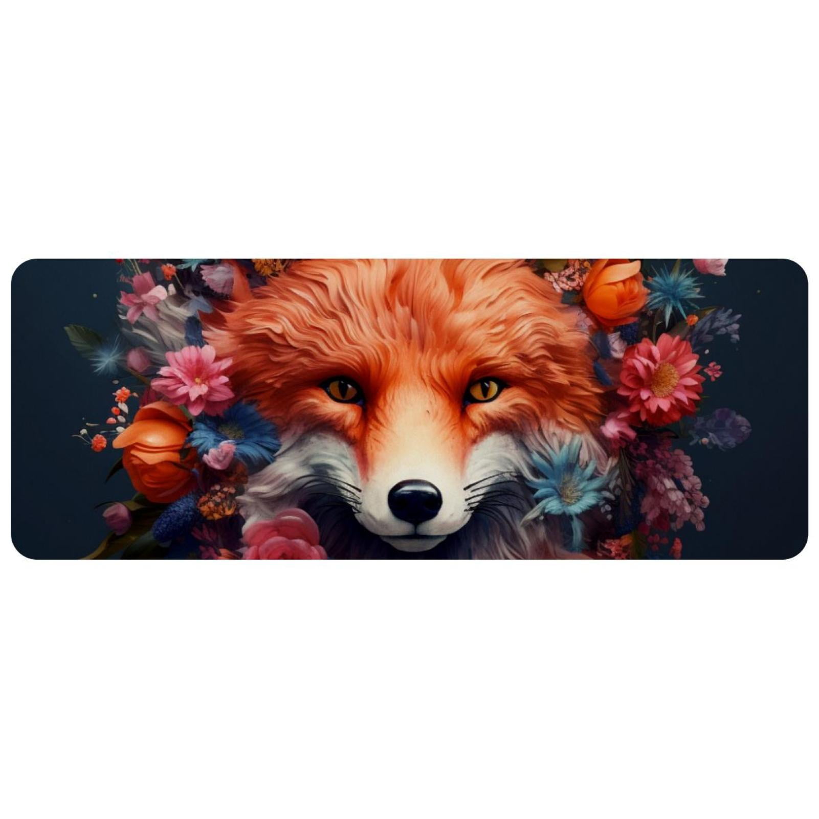 Floral Animal Fox Mouse Pad for Wireless Mouse Home Office Desk Laptop ...