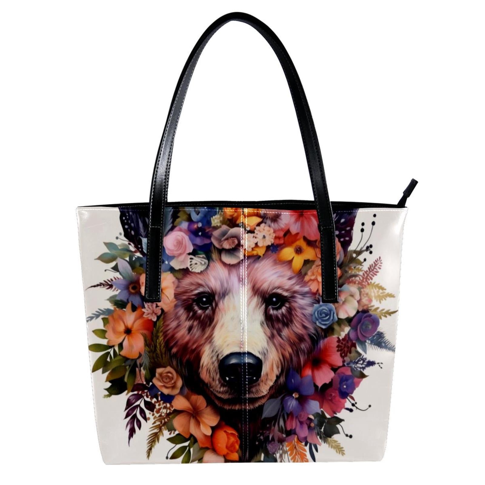 Floral Animal Leather Stitching Handbag High Quality Fashion Women ...
