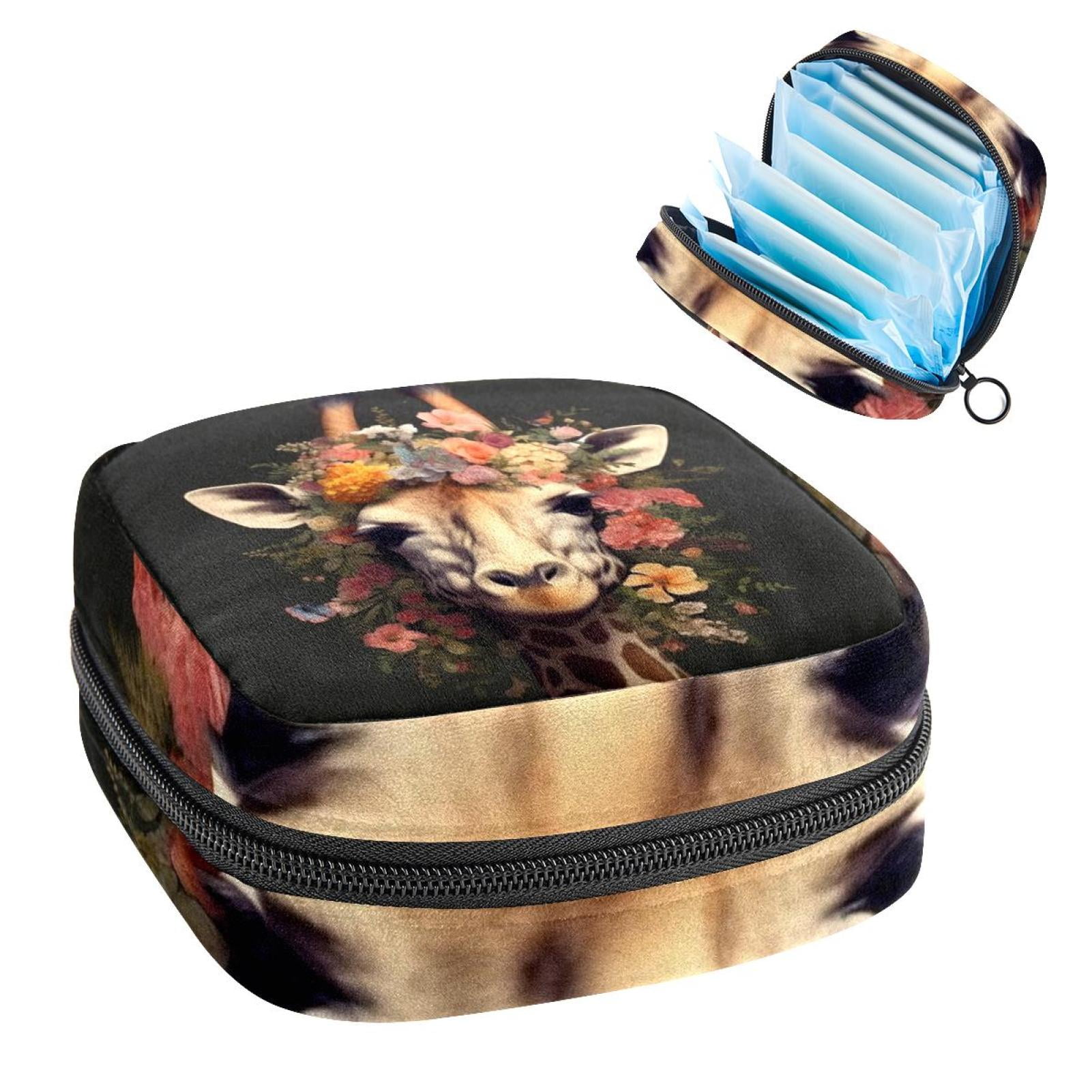 Floral Animal Plush Velvet Period Pad Bag with Sponge and Oxford Cloth ...