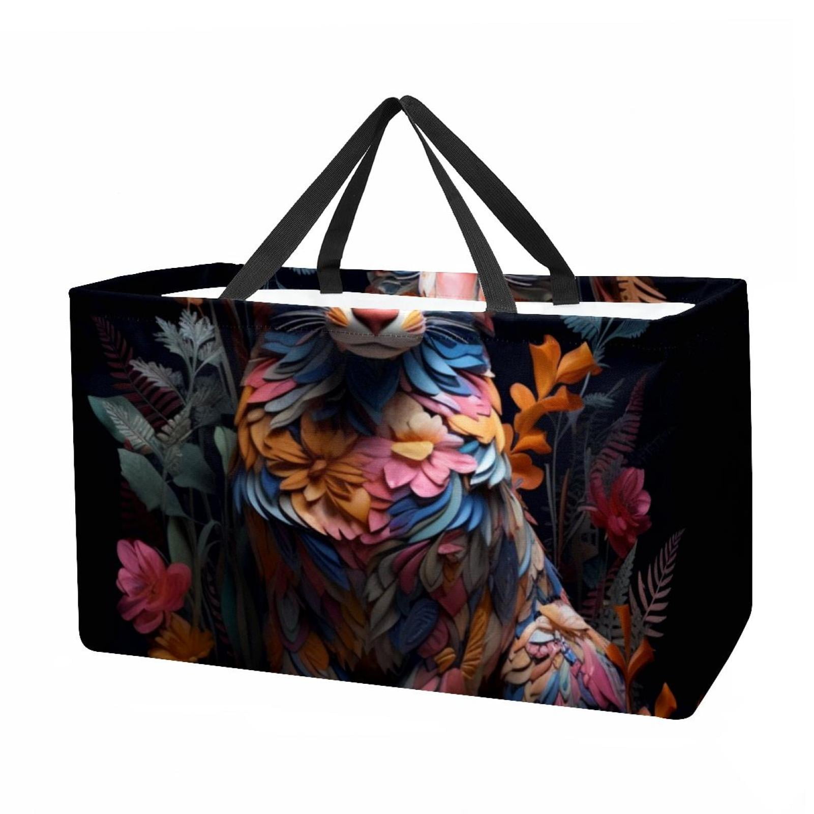 Floral Animal Portable Reusable Collapsible Bucket Picnic Basket ...