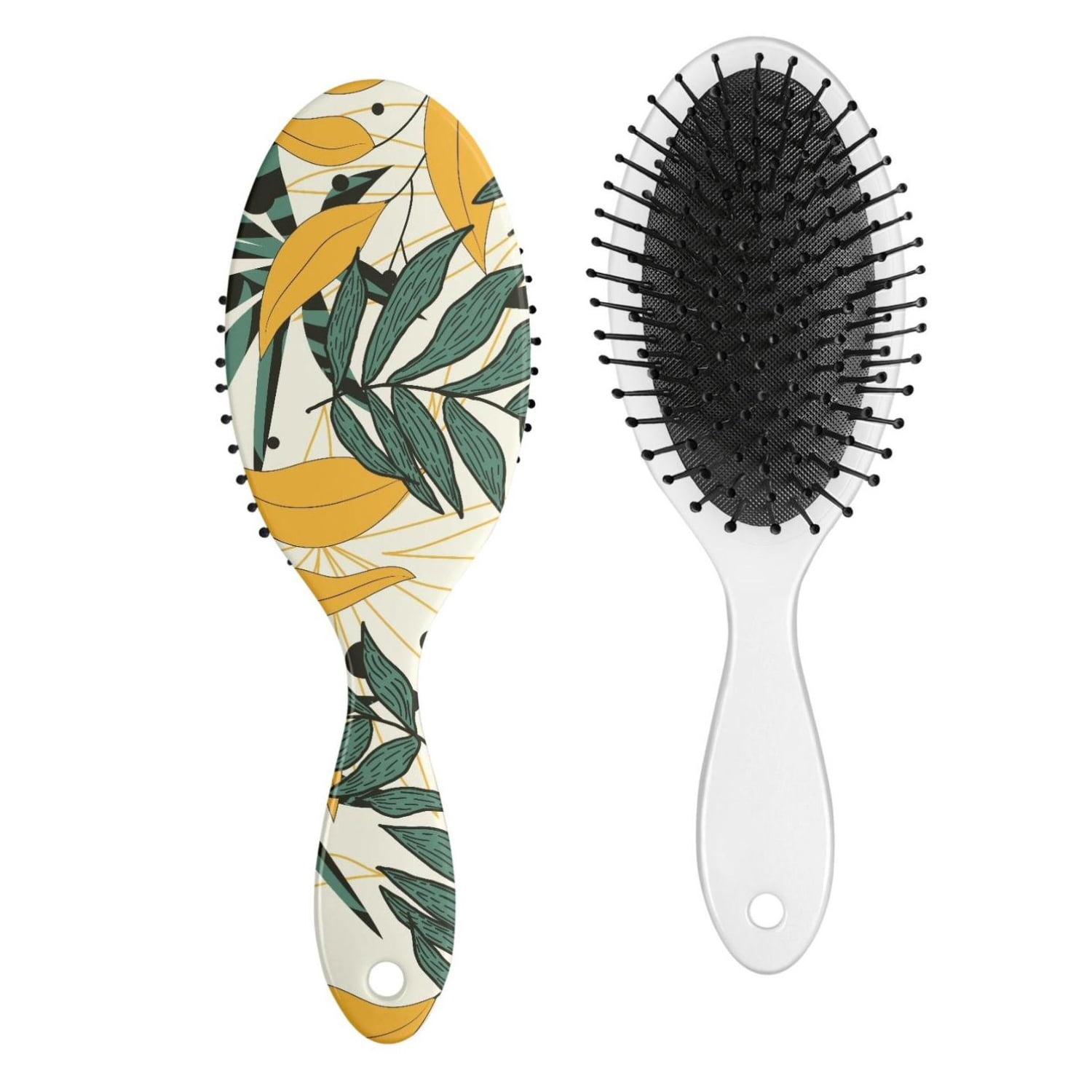 Floral Anti-Frizz Paddle Brush - Round-Tip Bristles for Painless ...