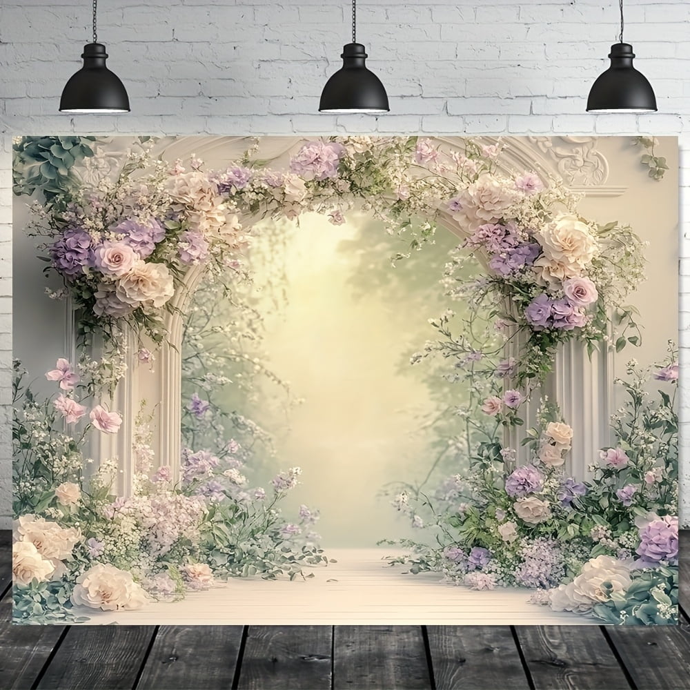 Floral Archway Wedding Backdrop White Purple Flower Enchanted Forest ...