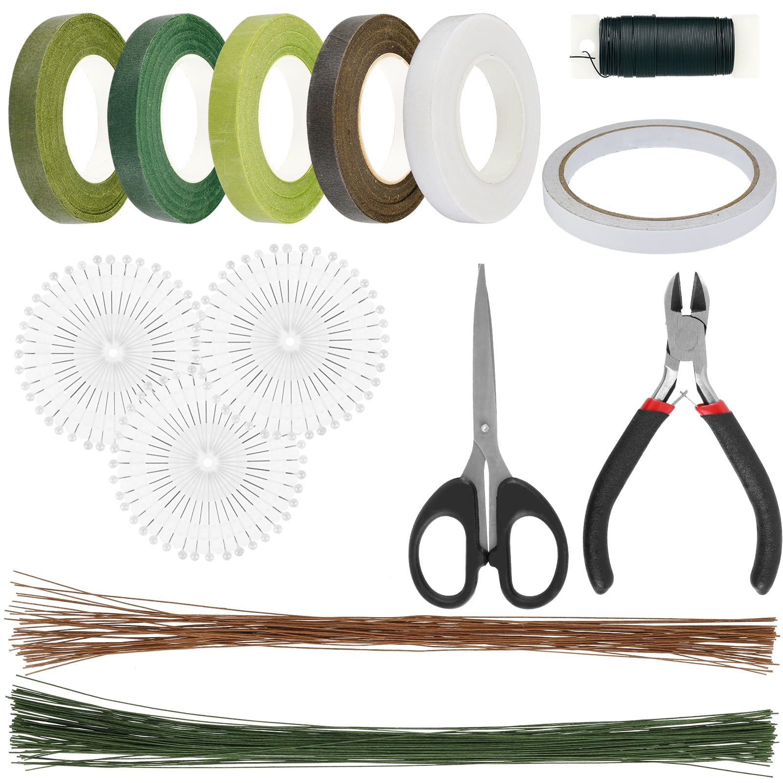 JTWEB Floral Arrangement Kit, Tape, 26 & 22 Gauge Wire, Cutter ...