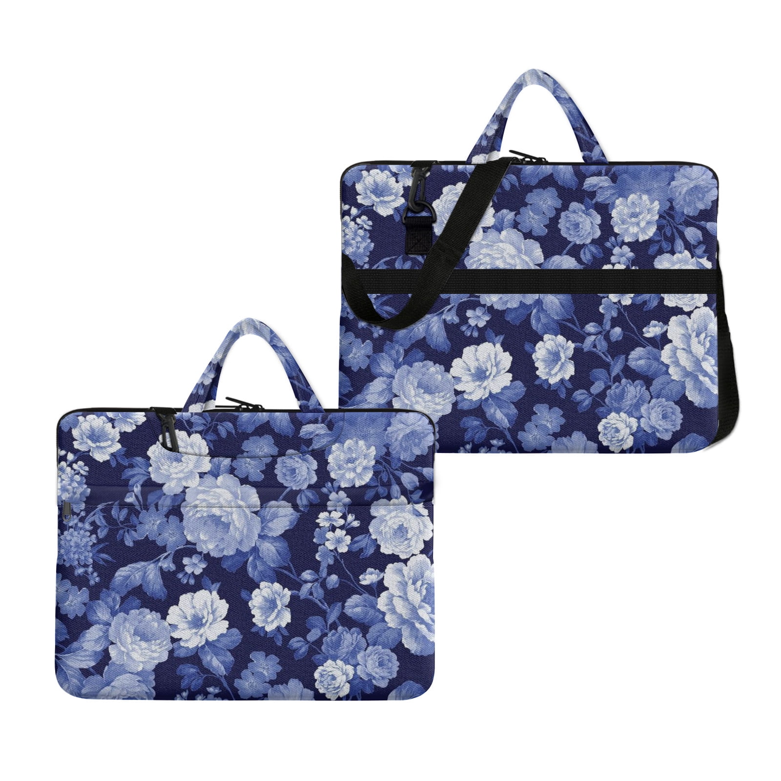 Floral Art 13-15 Inch Laptop Bag,Multifunctional Fabric Laptop Case ...