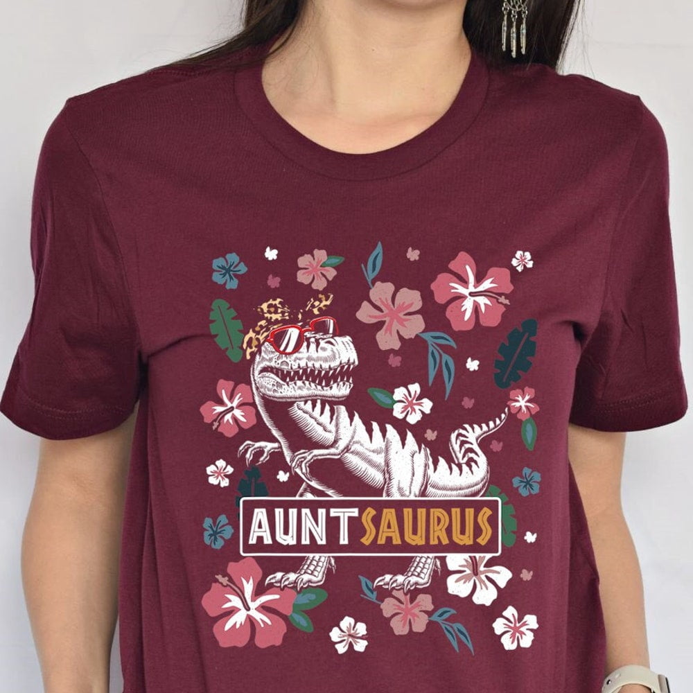 Floral Aunt Saurus Shirt, Auntie Saurus T-Shirt, Floral Auntsaurus T ...