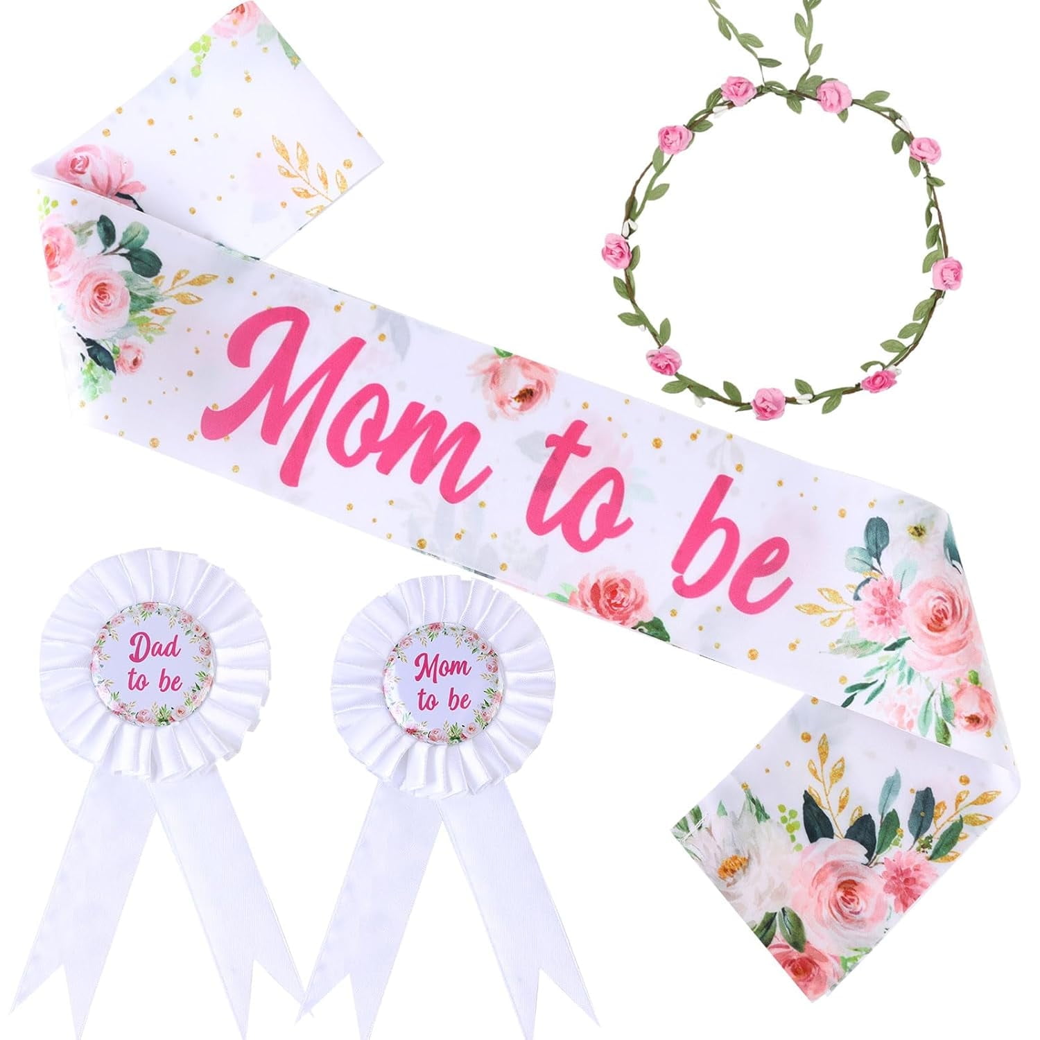 Floral Baby Shower Decorations Girl, Pink Floral Mom to Be Maternity ...
