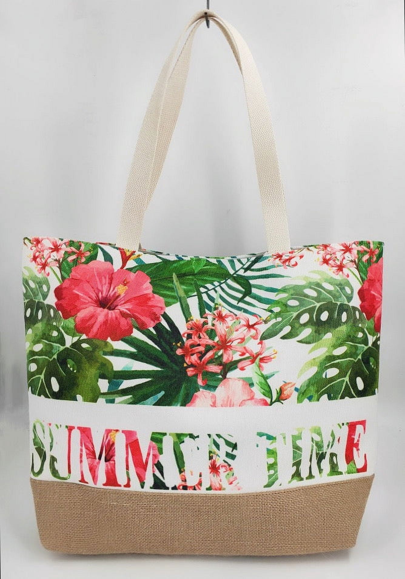 Floral Beach Tote Bag - 19 Inch x 15 Inch - Women Swim Pool Bag Large ...
