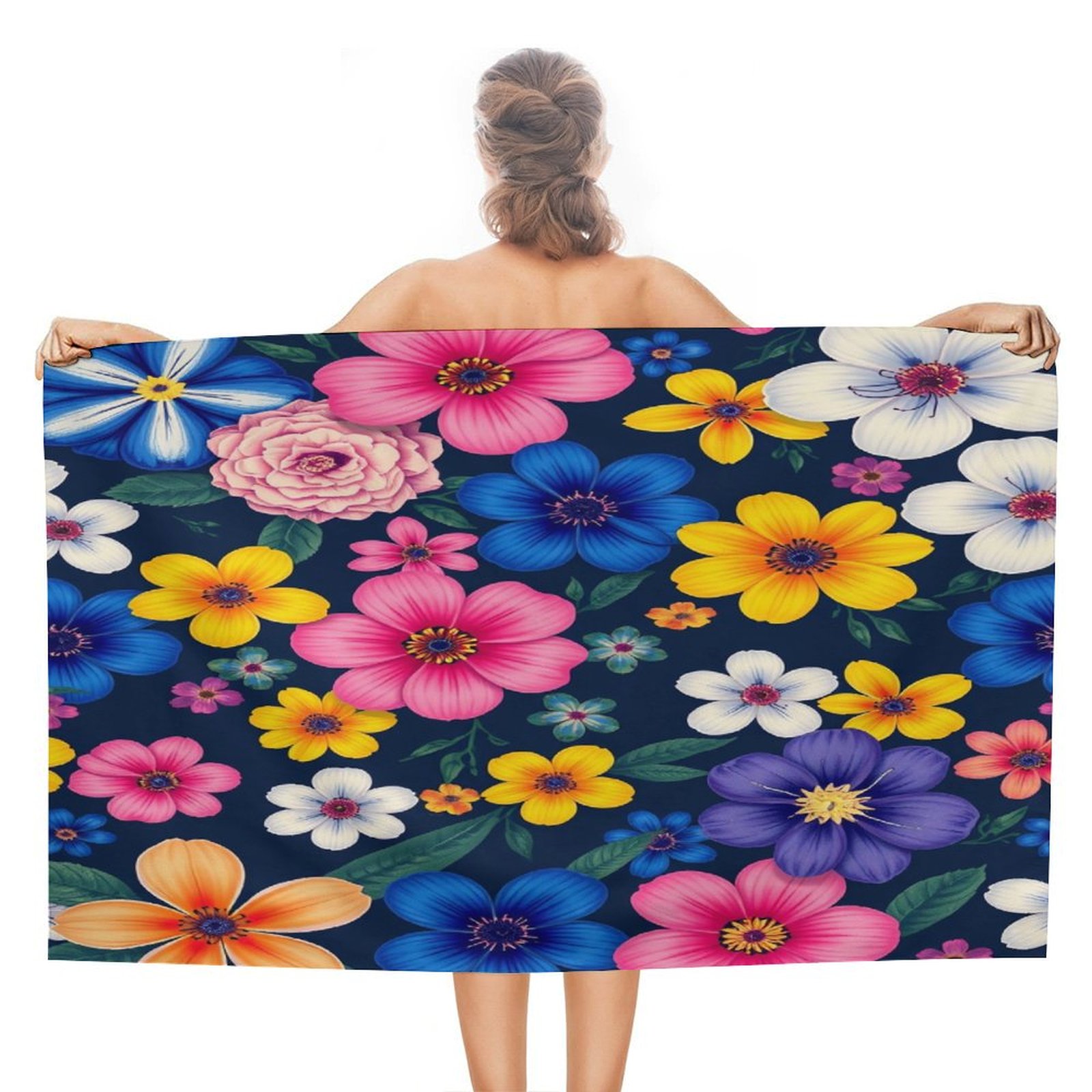 Floral Beach Towel Absorbent Bath Towel Big Quick-drying Sunscreen ...
