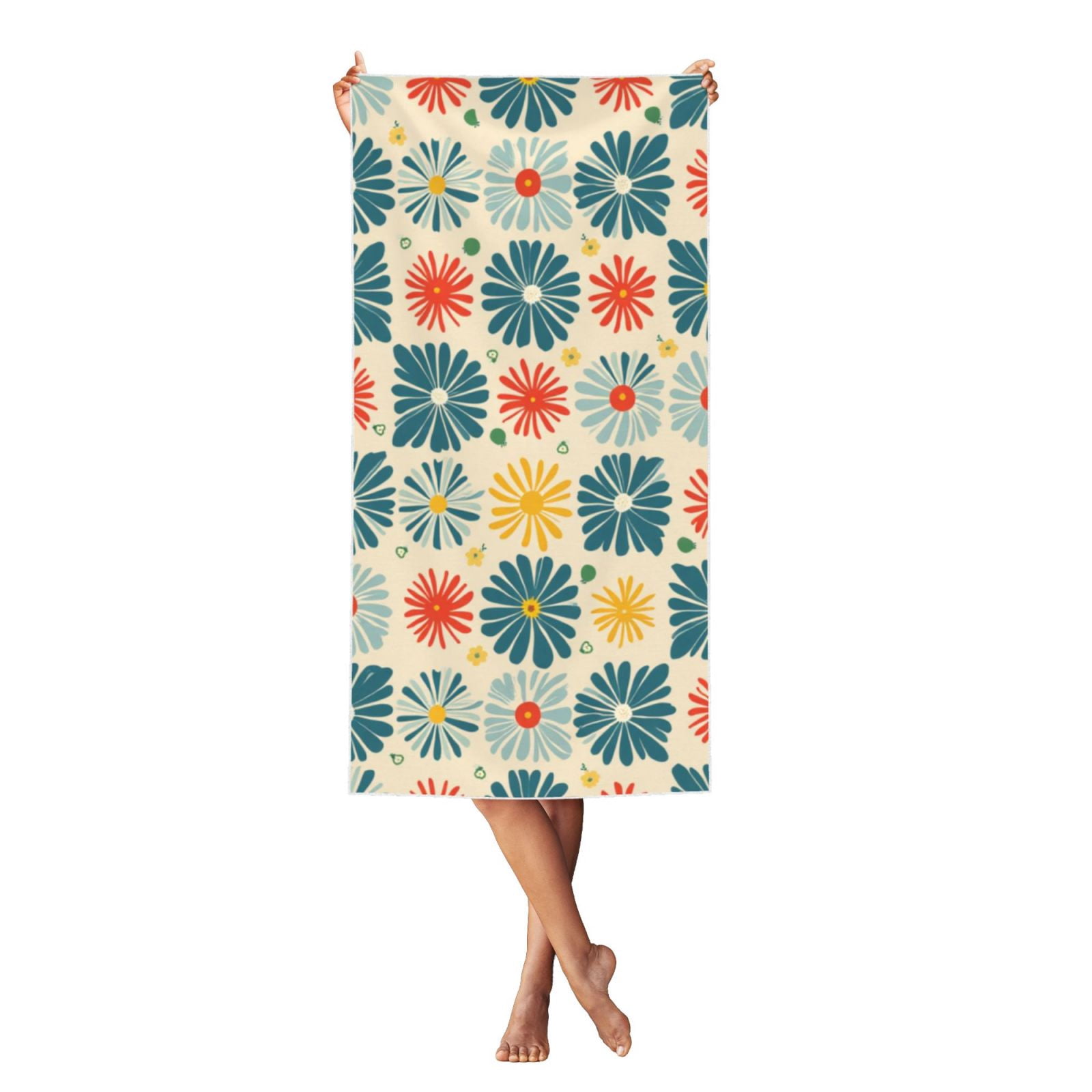 Floral Beach Towel， Summer Beach Throw， 27x55 Quick Dry Soft Microfiber ...