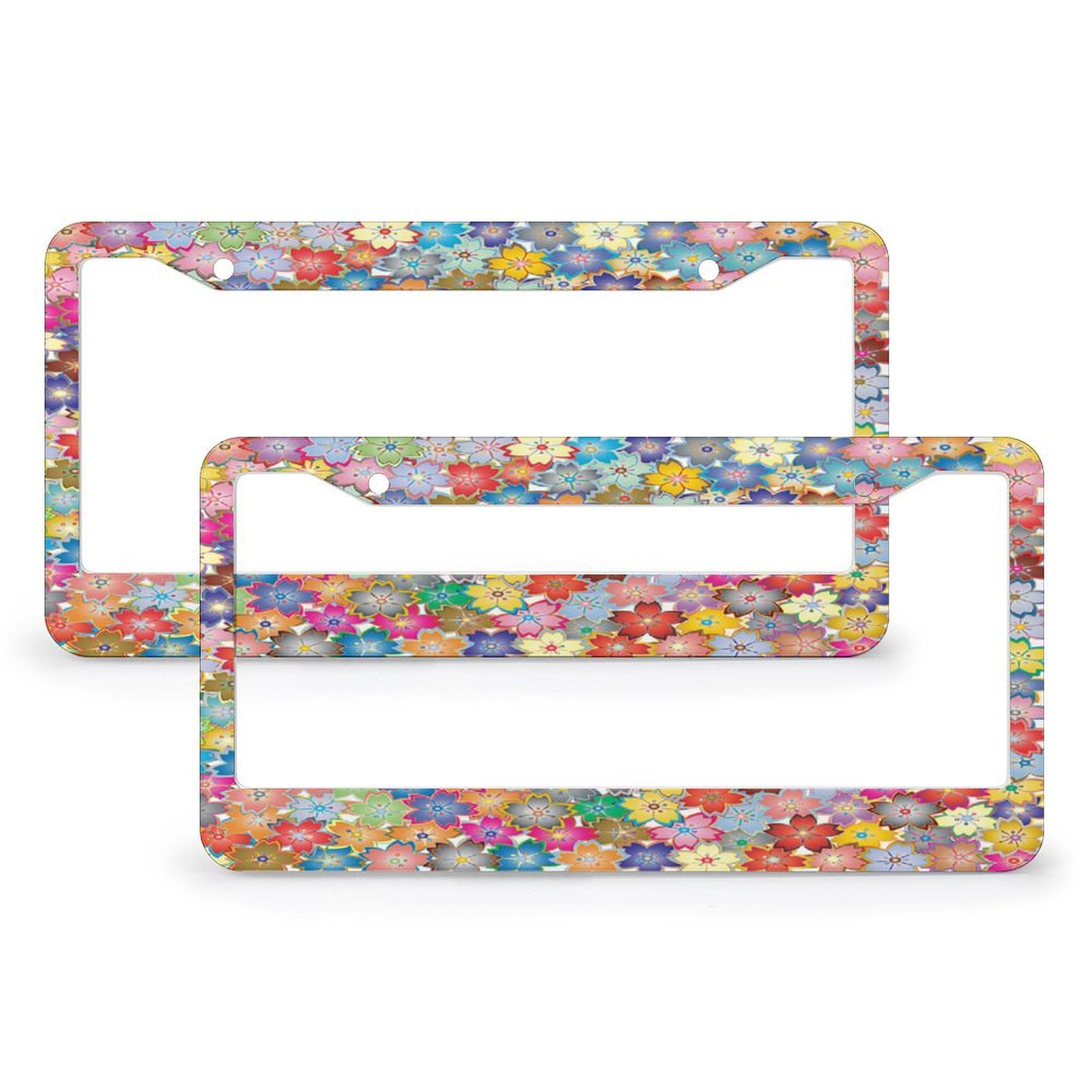 Floral Beautiful Wallpaper Flowers Aluminum Metal Car License Plate ...