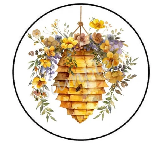 Floral Beehive Stickers Party Favors Phone Decal Water Bottle Stickers ...