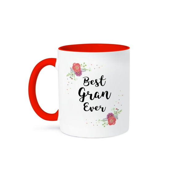 Floral Best Gran Ever Pretty Watercolor Pink Flowers Grandma Love, 11oz ...