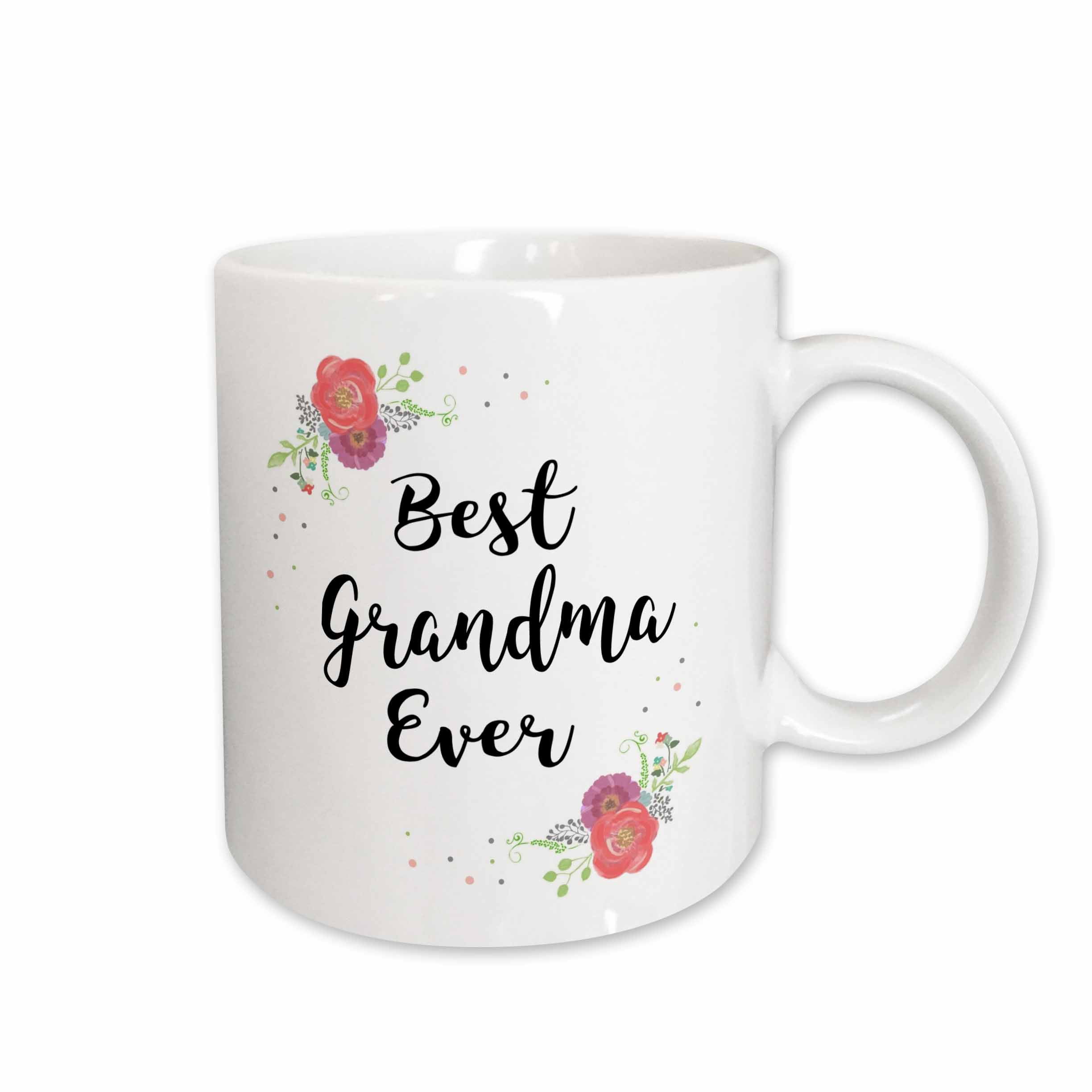 3drose, Floral Best Grandma Ever Cursive Text Pretty Watercolor Pink ...