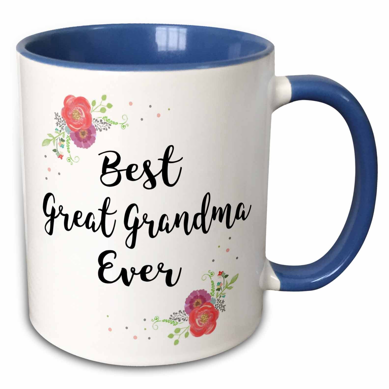 3drose, Floral Best Great Grandma Ever Cursive Pretty Watercolor Pink ...