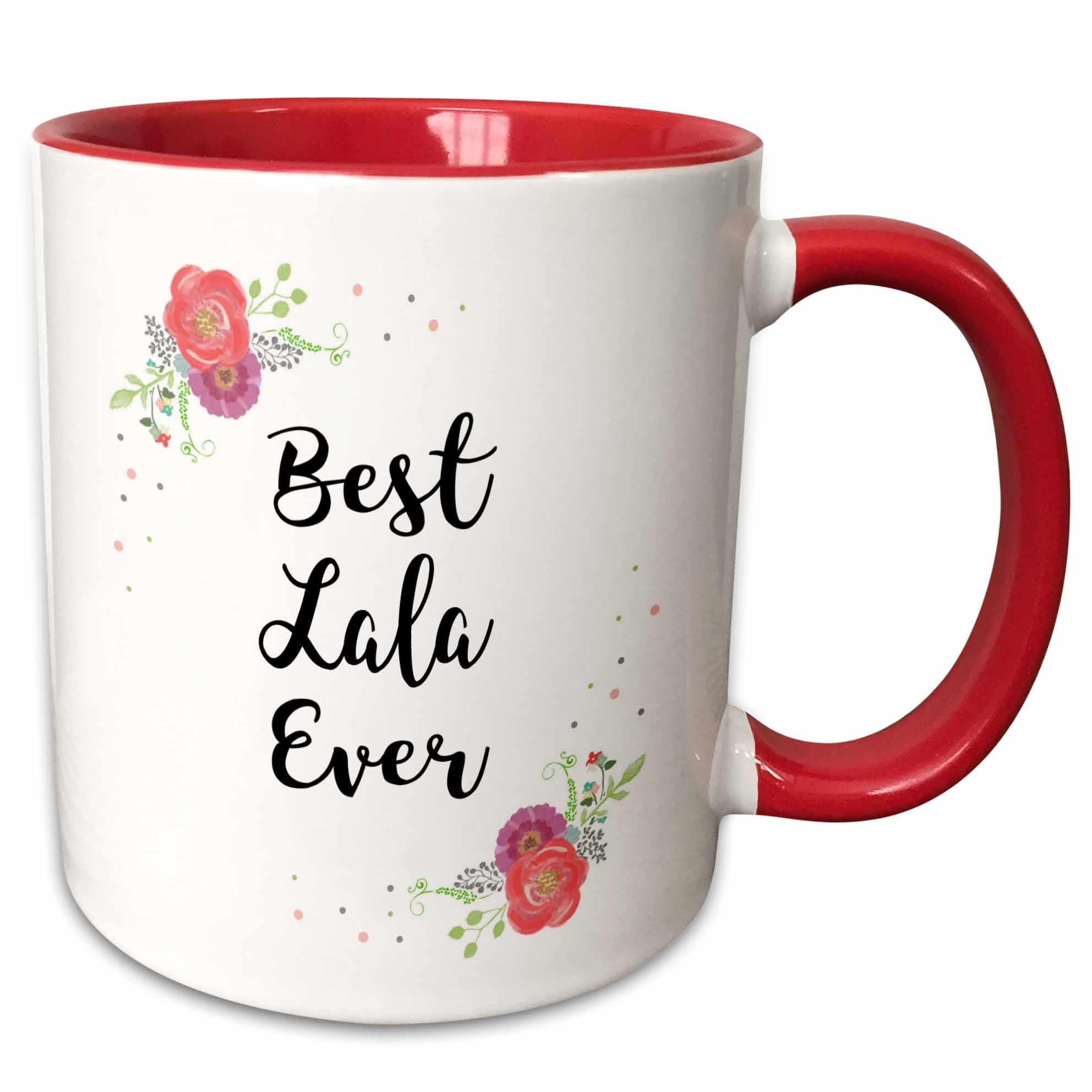 3drose, Floral Best Lala Ever Pretty Watercolor Pink Flowers Grandma ...