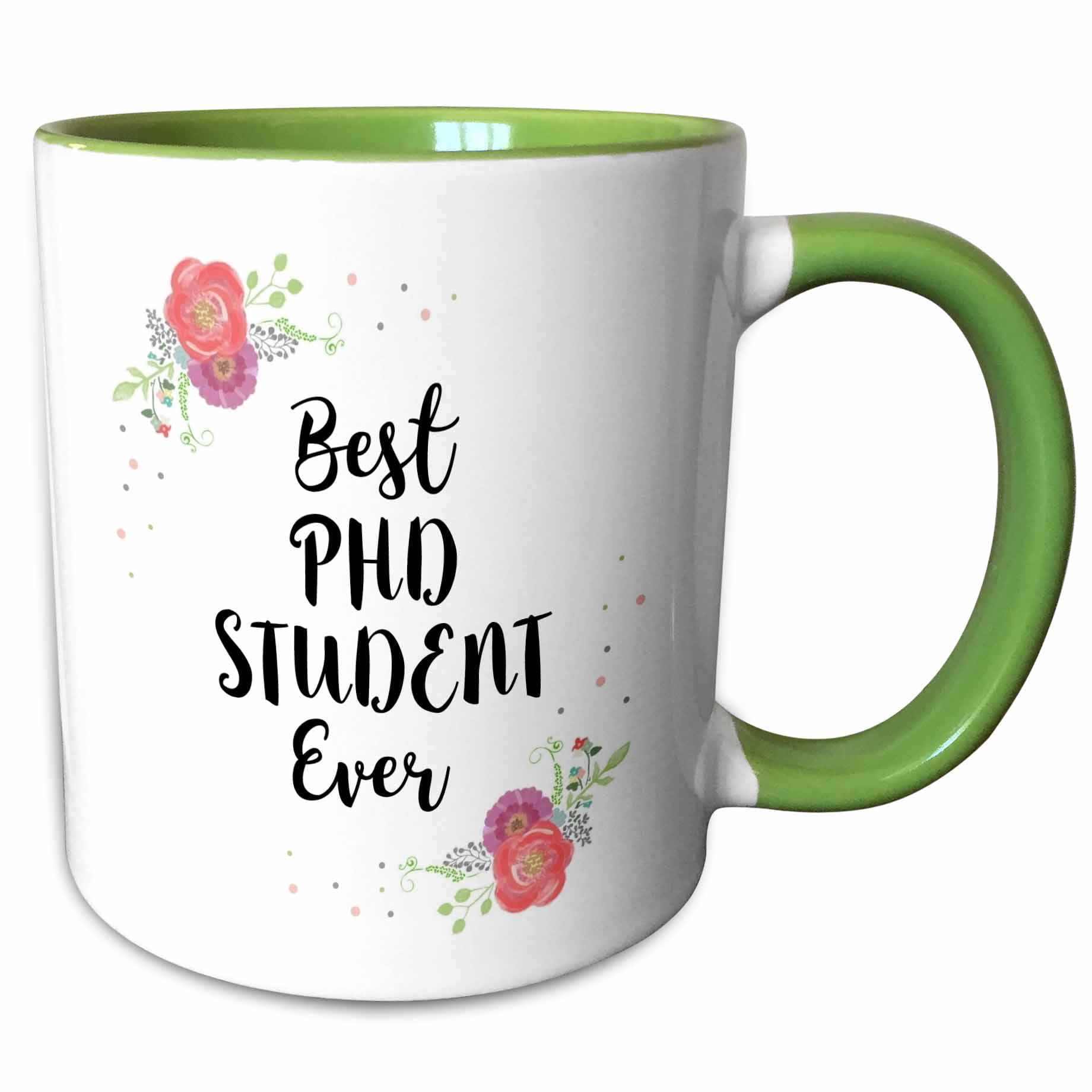 3drose, Floral Best Phd Student Ever Watercolor Pink Flower Graduate ...