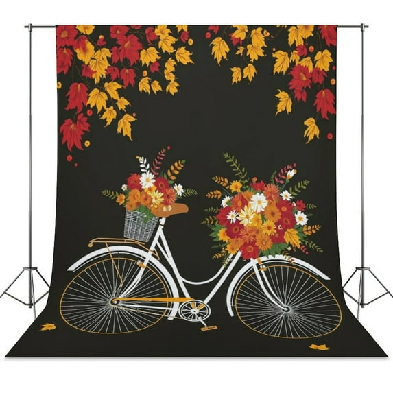 Floral Bicycle Autumn Decorations BackdropPortrait Photography ...
