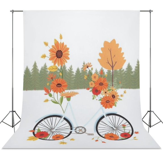 Floral Bicycle Autumn Decorations BackdropPortrait Photography ...
