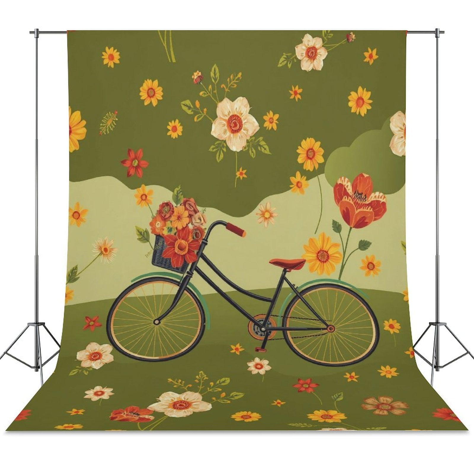 Floral Bicycle Pattern Photography Backdrops Adult Photostudio Props ...