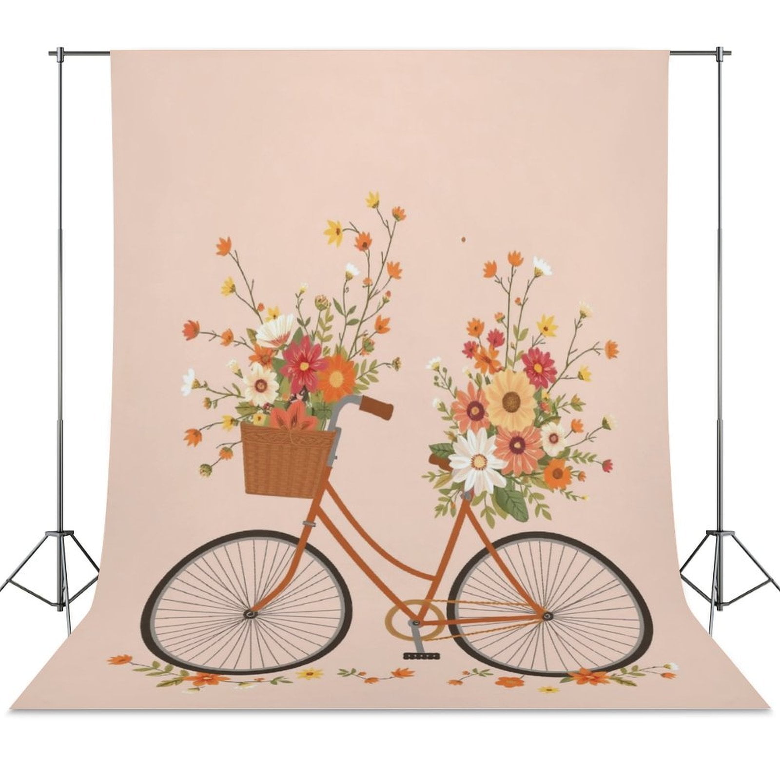 Floral Bicycle Ride Party Backdrop Birthday Decoration Backgrounds for ...