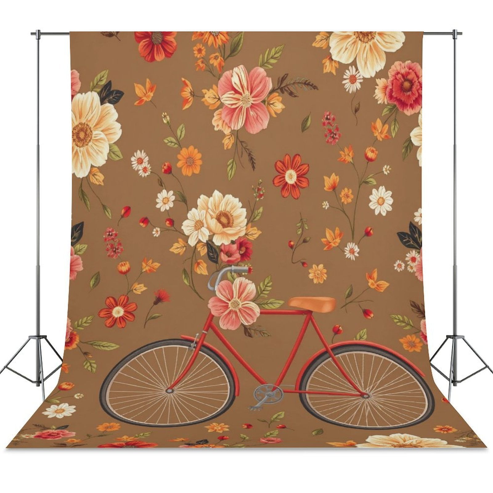 Floral Bike Autumn Charm Backdrop Baby Shower Newborn Portrait Girl Boy ...
