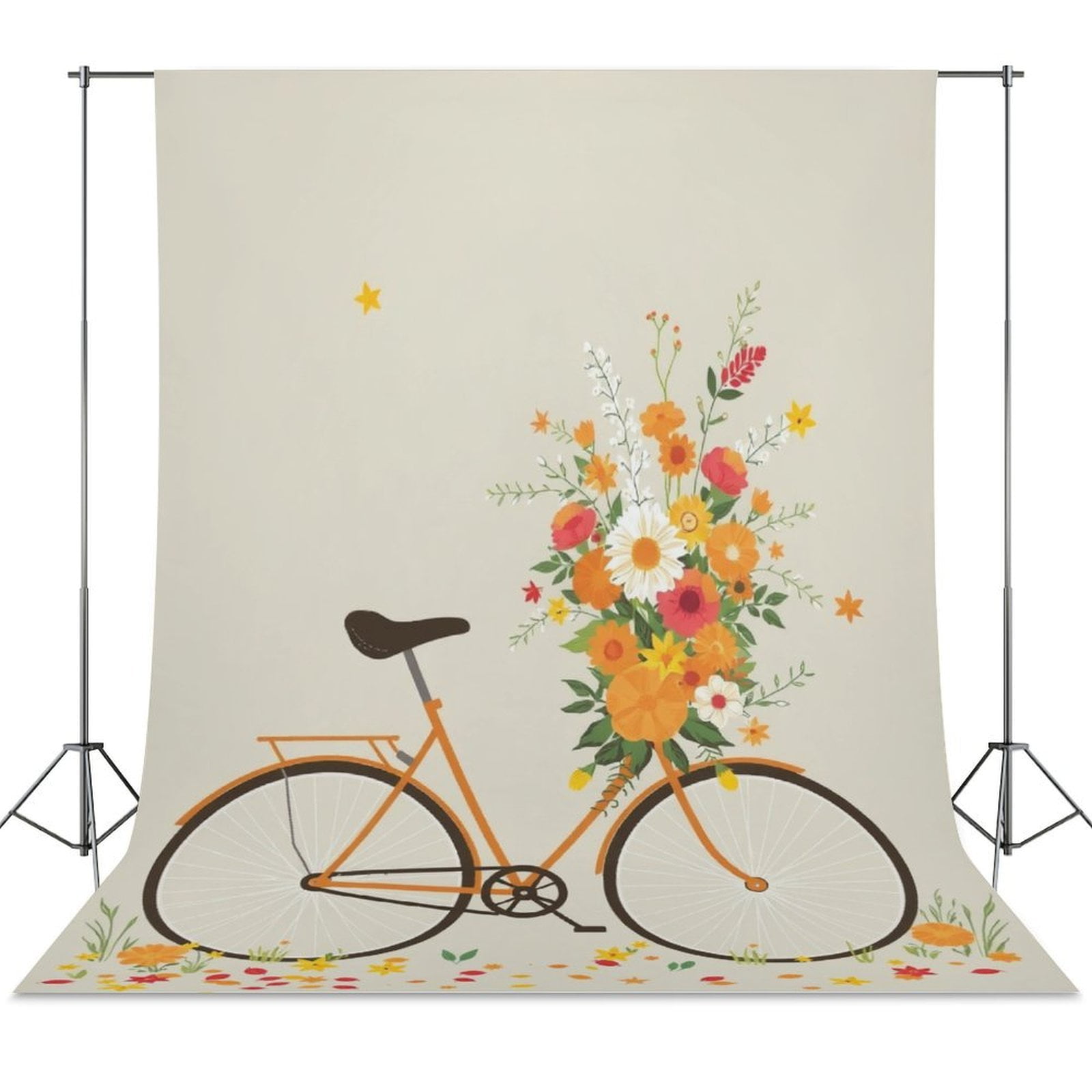 Floral Bike Ride Decorations BackdropPortrait Photography Background ...