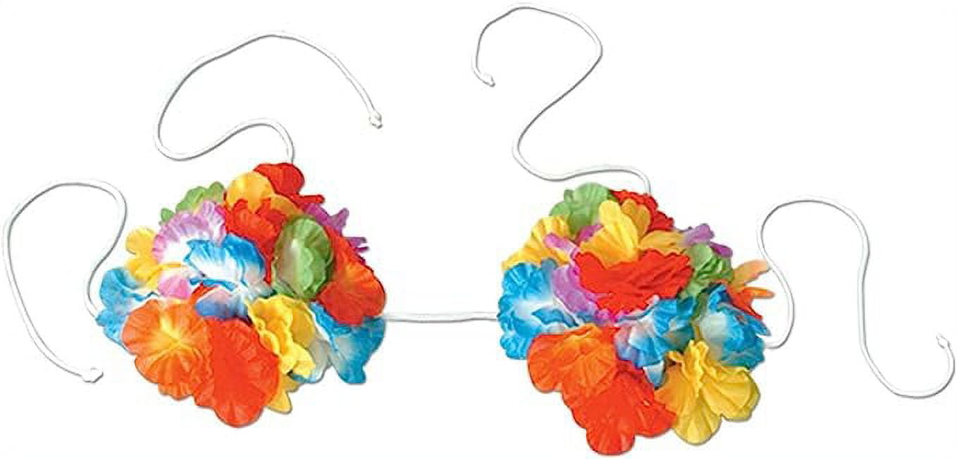 PMU Hawaiian Hula Dancer Silk Flower Bra Party Costume Accessory (12 ...