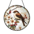 Floral Bird Window Decor – Sparrow Stained Glass Style - Walmart.com
