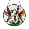 Floral Bird Window Hanging Glass Style Nature Art - Walmart.com