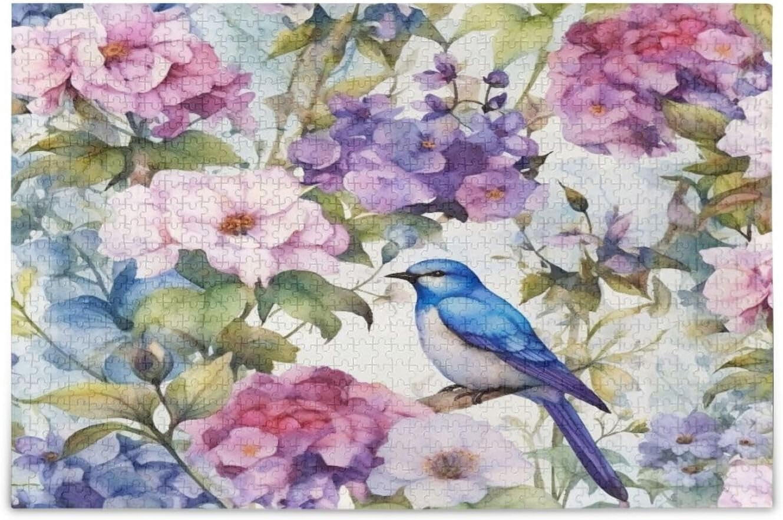 Floral Birds Jigsaw Puzzles for Adults 1000 Pieces, Die-Cut Puzzle ...