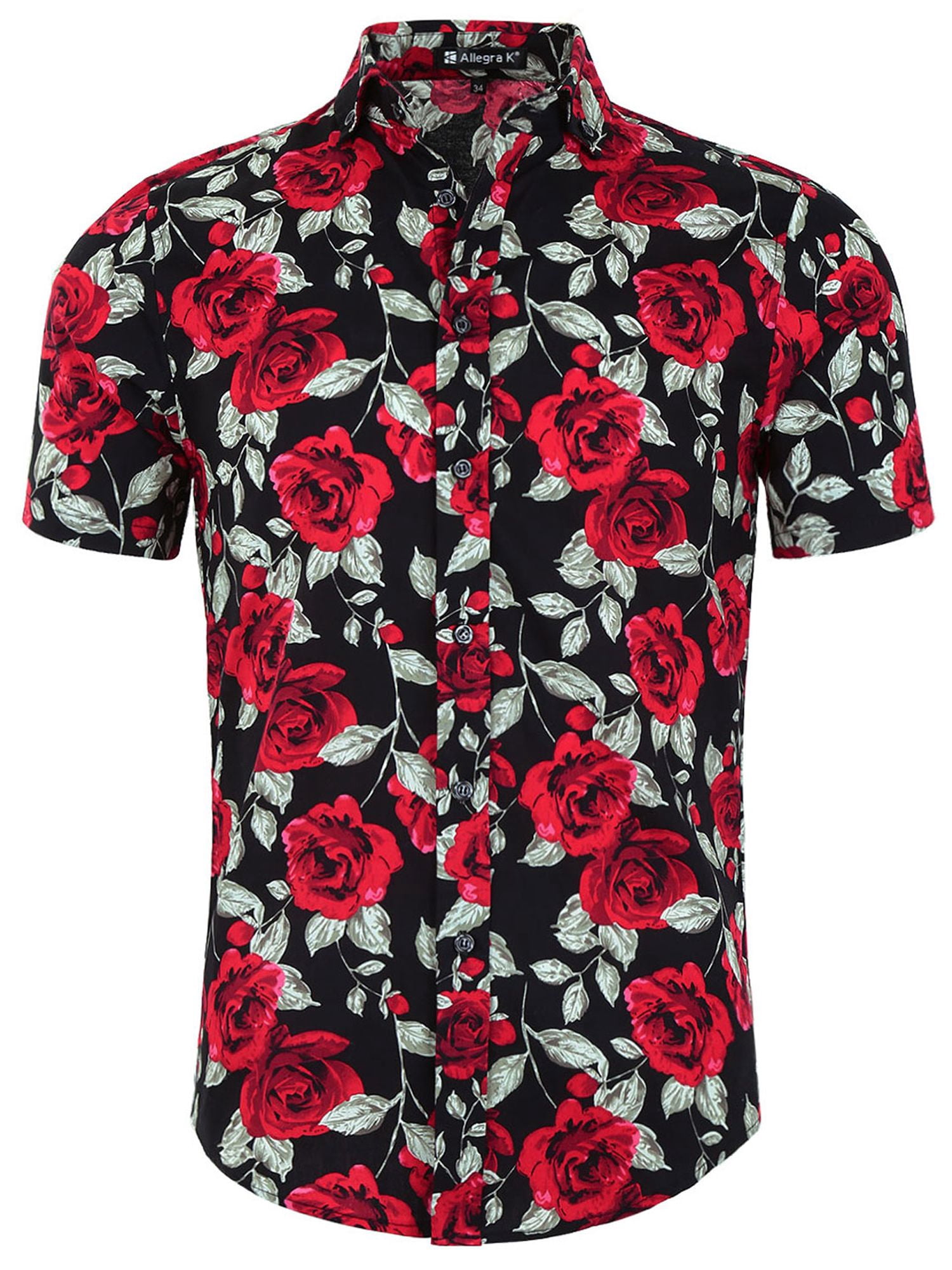 Floral Black Amazing Design Hawaiian Shirt - Walmart.com