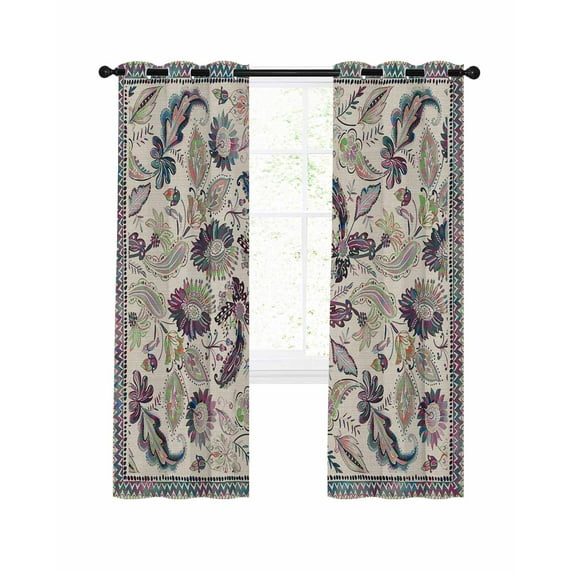 Floral Blackout Curtains for Bedroom Living Room, Ethnic Flower Paisley ...