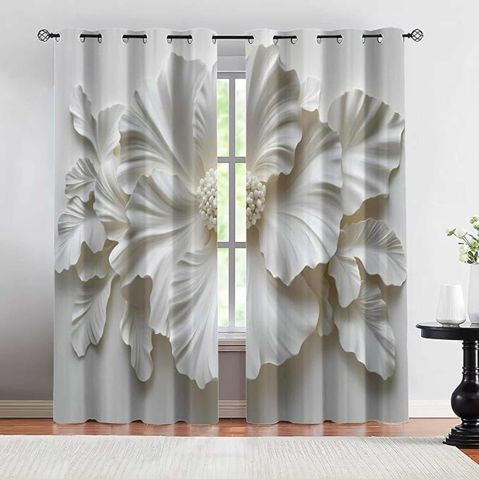 Floral Blackout Curtains For Girls Boys Home Decor, Relief Floral ...